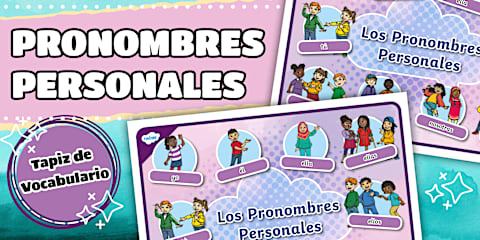 Póster: Los Pronombres Personales - Diseño Arcoíris Pastel