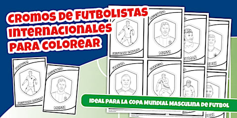 Marcapáginas: Copa Mundial Masculina de Fútbol 2026 - Para colorear