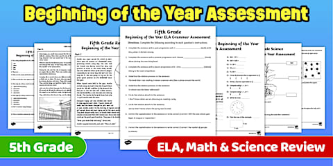 Fifth Grade End of the Year Assessment Pack