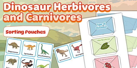 Dinosaurs: Omnivore, Carnivore, or Herbivore Sorting Worksheet