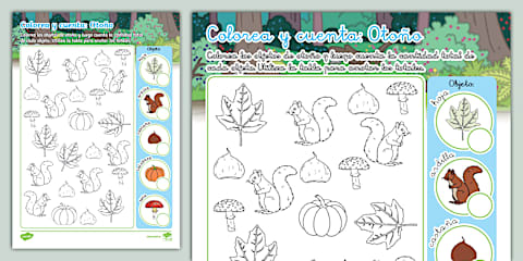 Ficha de actividad: Secuenciar dibujos - Otoño