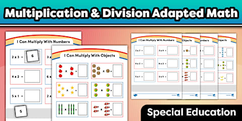 Summer Addition and Subtraction Adapted Math Worksheets for Special ...