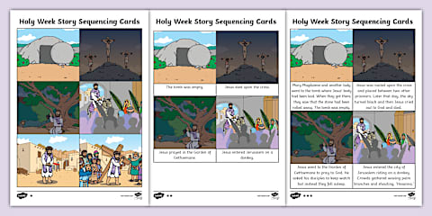 Holy Week Easter Story Sequencing Activity (Ages 5 - 7)