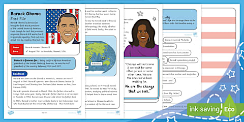 Barack Obama Informational PowerPoint for K-2nd Grade