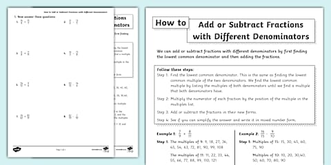 Adding and Subtracting Fractions | KS2 Maths Concept Video