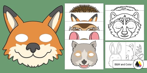 Animal Role Play Mask Templates