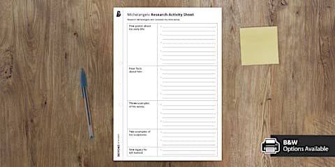 Draw the Michelangelo Sculpture Worksheet