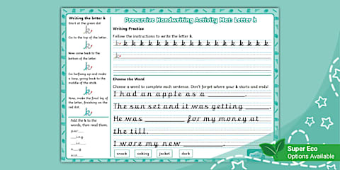 Precursive Handwriting Activity Mat: Letter w