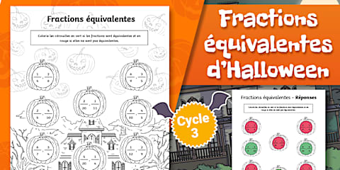 Activité d'Halloween pour cycle 3 - les fractions équivalentes