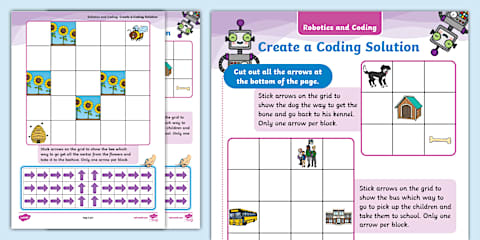 Grade 1 Robotics and Coding - Term 4 - Coding Worksheet: Debugging Dot ...