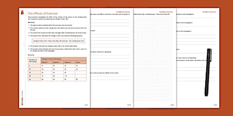 Effect of Exercise on Heart Rate Investigation Worksheet