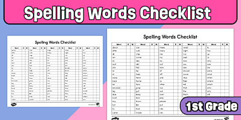 Second Grade Weekly Spelling Word Lists