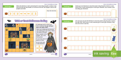 KS2 Unplugged Halloween Coding Picture