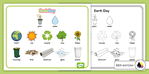 Earth Day Words and Pictures Google Slides & PowerPoint for PreK-K