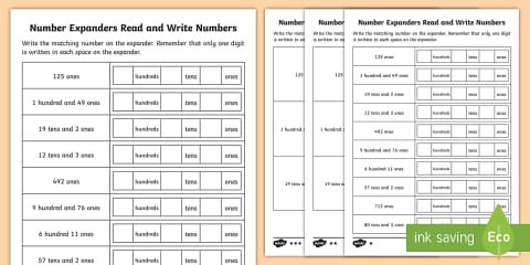 Place Value Number Expander Template
