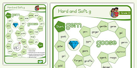 Grade 3 Phonics: Hard and Soft g Workbook