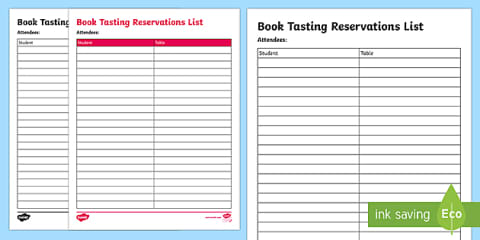 Book Tasting Paper Plate Template