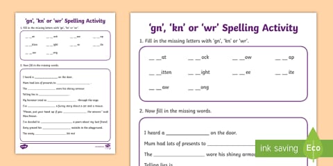 'gn' and 'kn' Phoneme Spotter Story