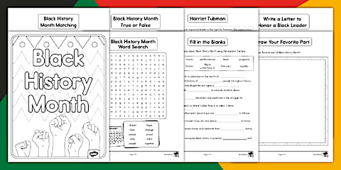 Black History Month Read, Trace, and Color Activity Booklet