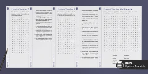 Extreme Weather Interactive Word Search