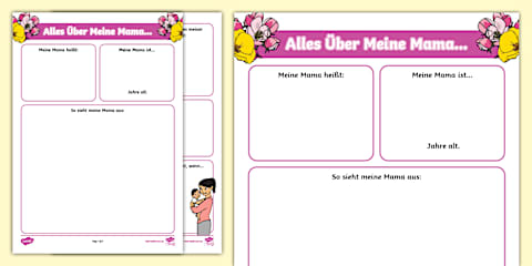 Mother's Day Colouring Page Pack German