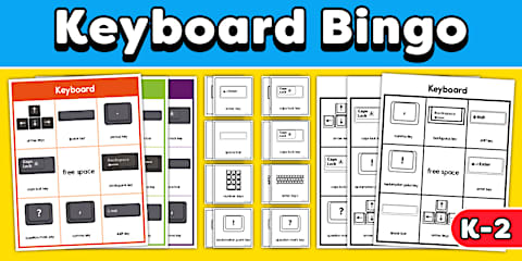 Fill in the Missing Keyboard Keys Worksheet for K-2nd Grade