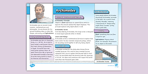 Archimedes Water Investigation Worksheet