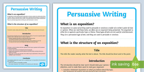 Hamburger Persuasive Writing Example Poster