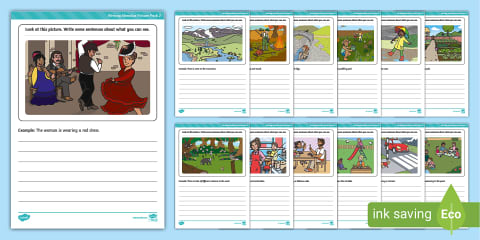 Beach Scene Writing Stimulus Picture Worksheet