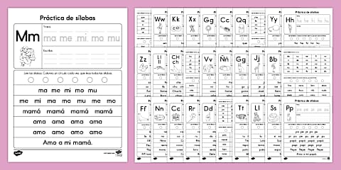 Guía de Trabajo: Familia Silábica - Letra M