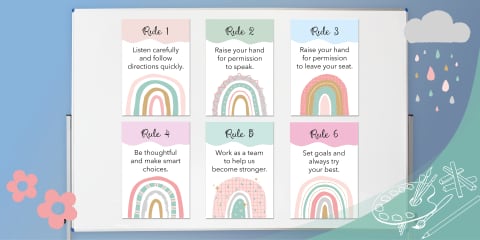 Numbers 11-20 Muted Rainbow-Themed Posters Pack