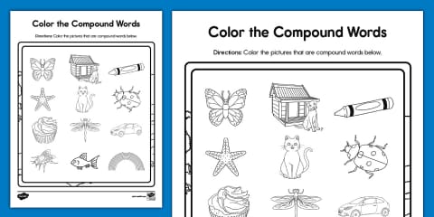 Compound Words Read and Write the Room Worksheet for K-2nd Grade