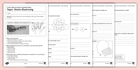 Static Electricity Worksheet