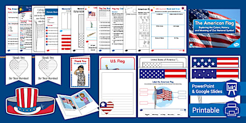 Label the U.S. Symbols Cut and Paste Worksheet for K-2nd Grade