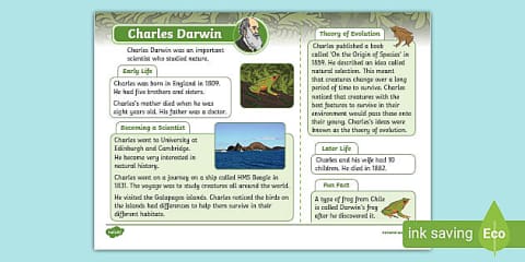 Charles Darwin KS2 Research Worksheet