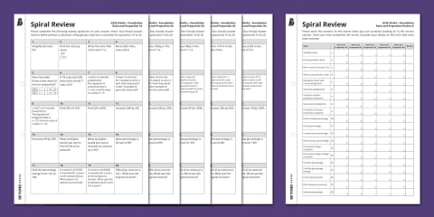 GCSE Foundation Number Spiral Review A