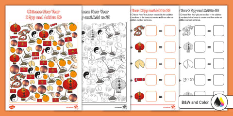 First Grade Chinese New Year Addition Word Problems with 10 Frames ...