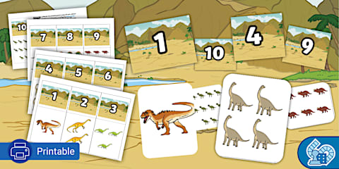 Dinosaur Ten-Frame Number Modelling Dough Mats