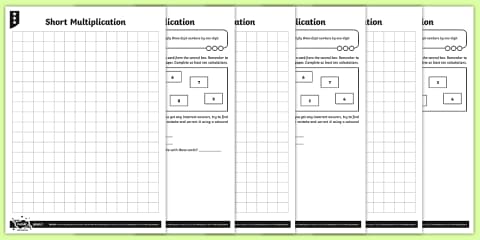 Year 3 Short Multiplication Worksheet Pack