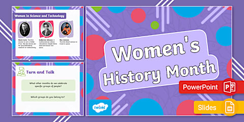 Women's History Month PowerPoint & Google Slides for 6th-8th Grade
