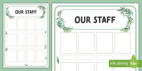 Meet the Staff Botanical Editable Display Poster