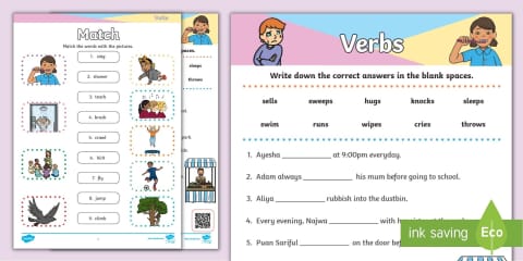 Base Verbs - Fill the Gaps Differentiated Worksheets