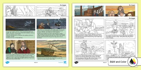 The Tempest by William Shakespeare Mind Map for 4th-5th Grade