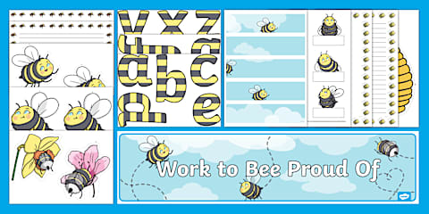 Editable Bee Themed Cut Outs | Classroom Decorations