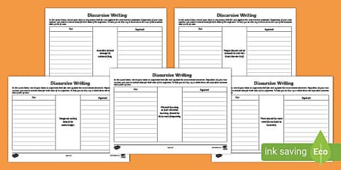 Discursive Writing Walkthrough Worksheet