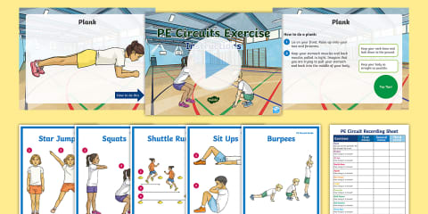 Fitness Circuit Station Challenge Cards