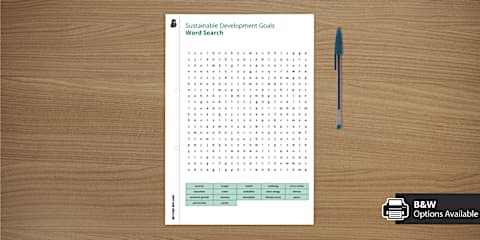 Sustainable Development Goals Word Search