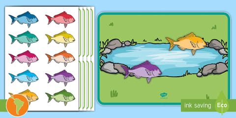 Tarjetas educativas: Contar del 1 al 10 - Peces