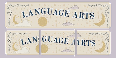 Celestial-Themed Golden Rules Display Poster