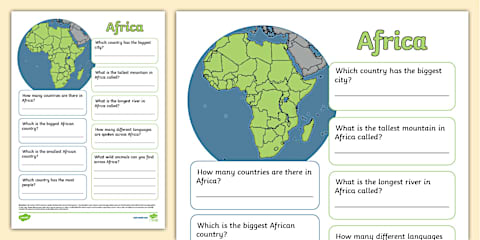 All About South Africa Research Worksheet
